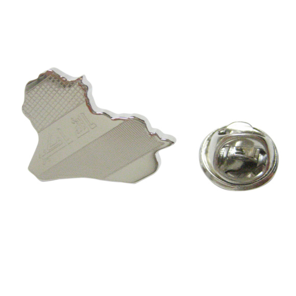 Kiola Designs | Accessories | Iraq Map Shape And Flag Design Lapel Pin ...